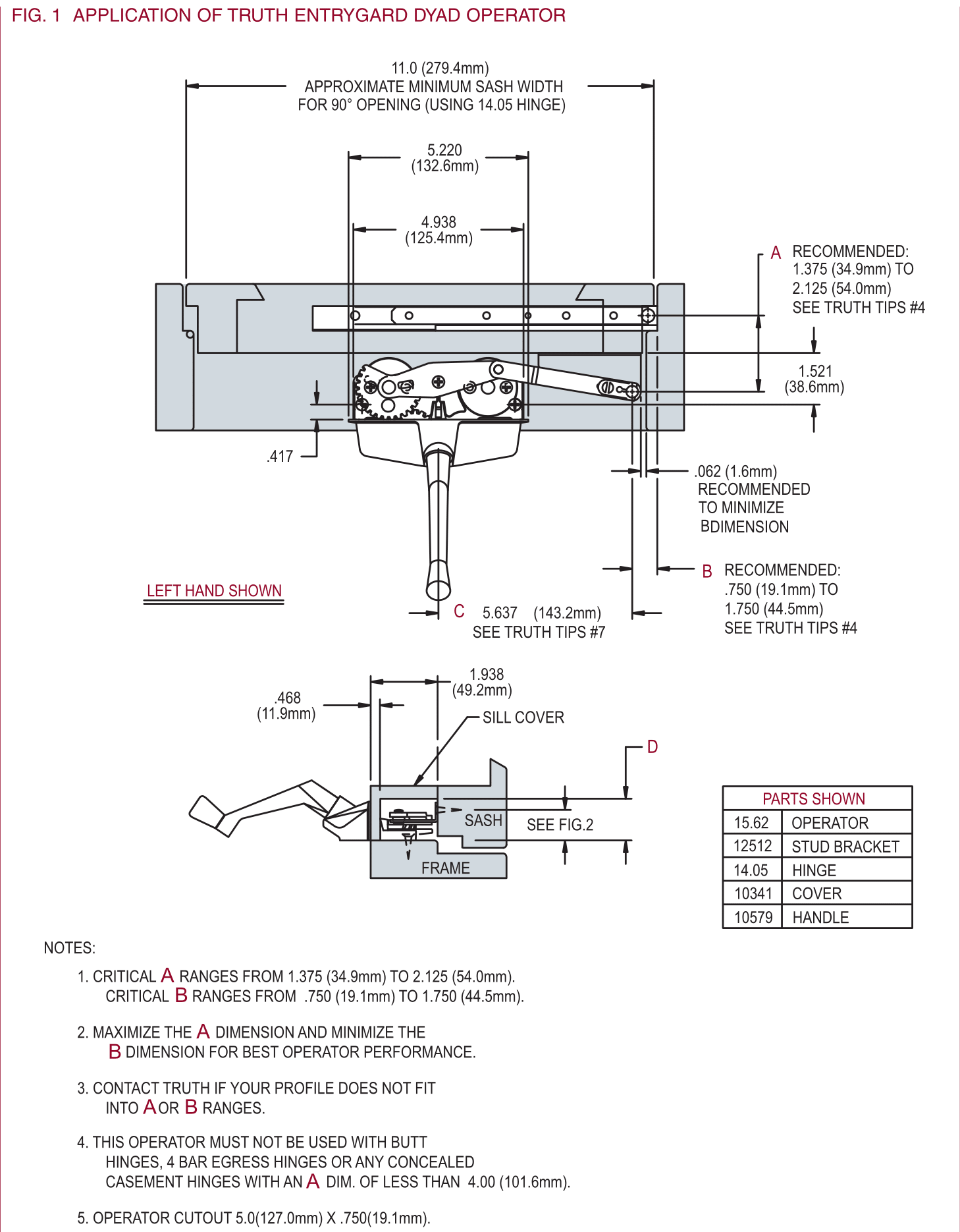 Split Arm Operator 'Entrygard Dyad' Clip Bottom (Truth Hardware 15.761. ...