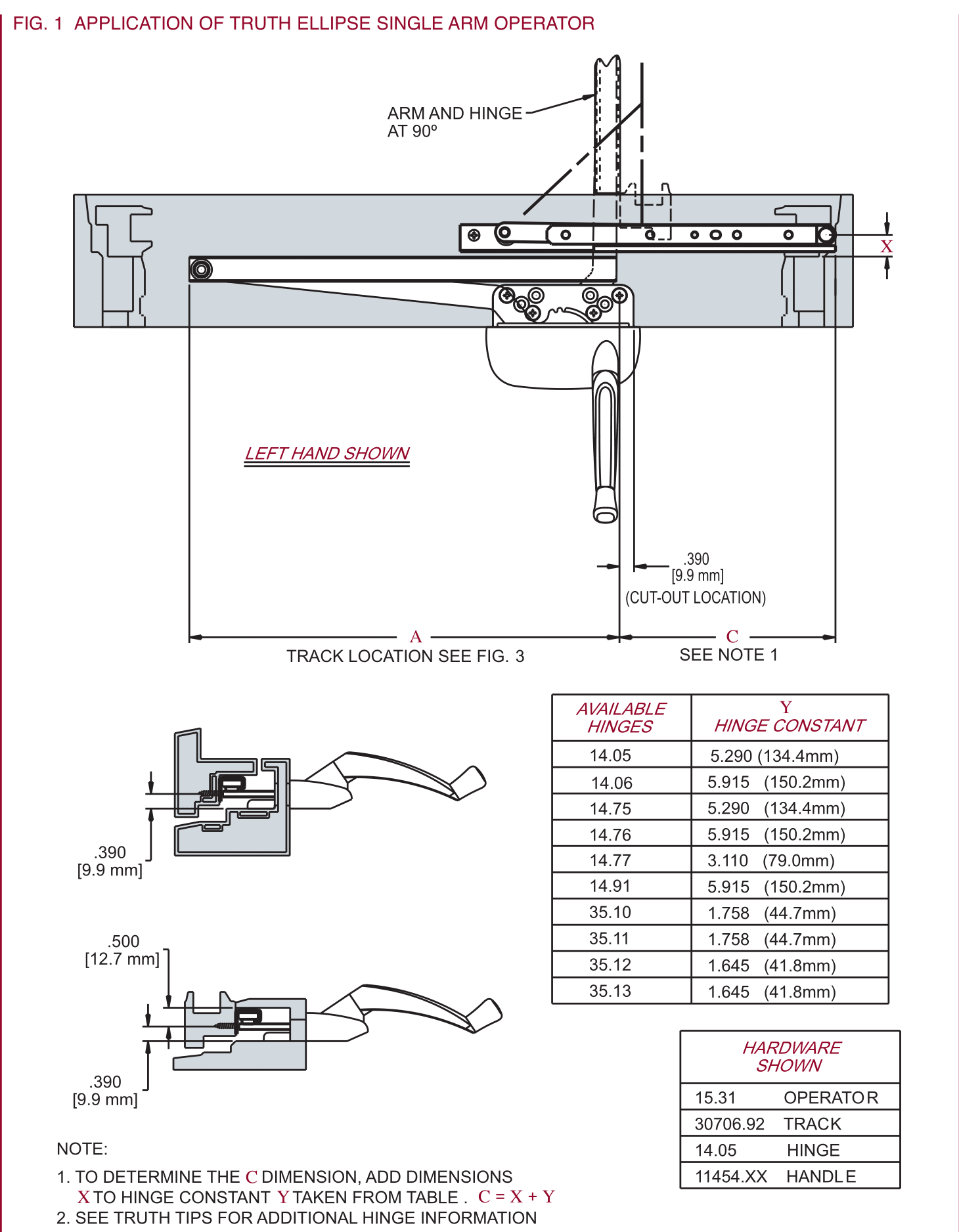 Single Arm Casement Operator 13-1/2'' Roller Nylon (Truth Hardware ...